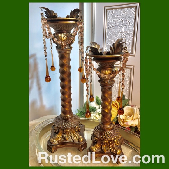 mark rober | Accents | Vintage Mark Roberts Pair Candle Sticks Rare ...